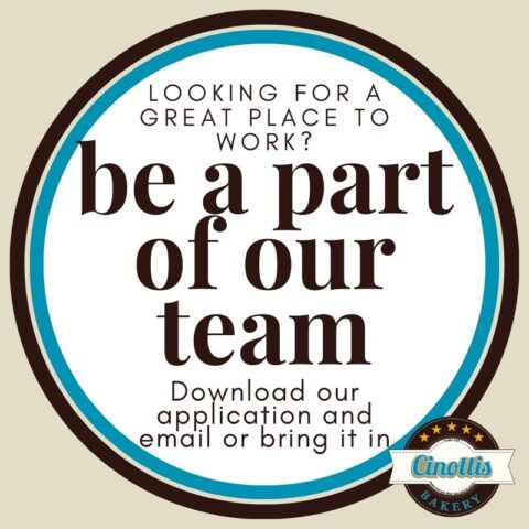 Work with us! Come be a part of our team!